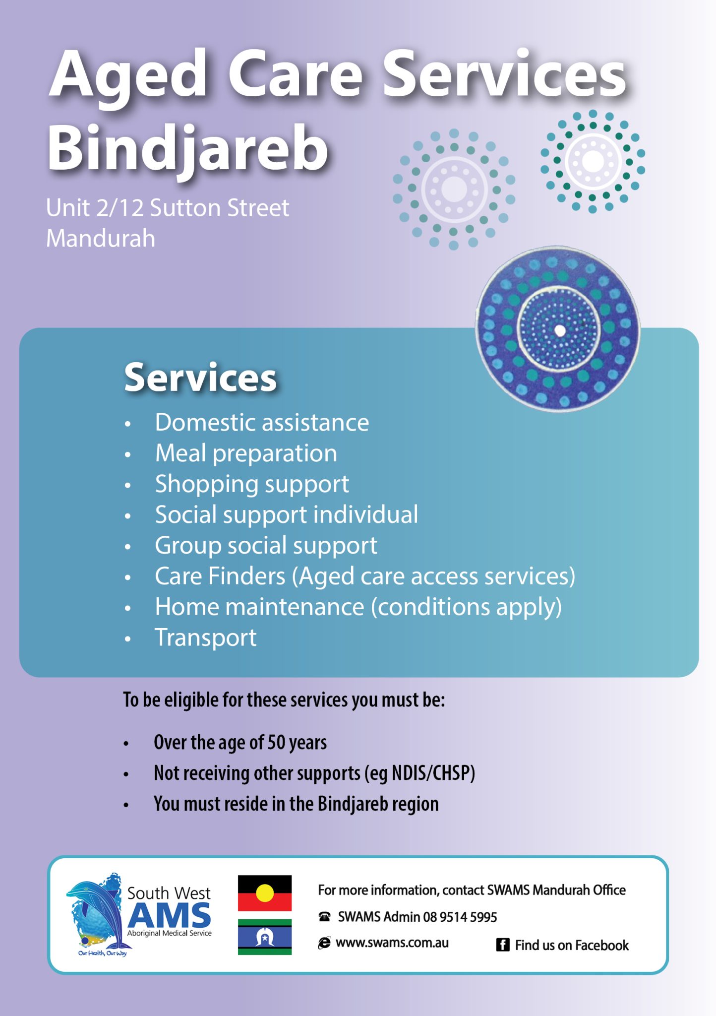 Bindjareb Aged Care Services (Mandurah) - South West Aboriginal Medical ...
